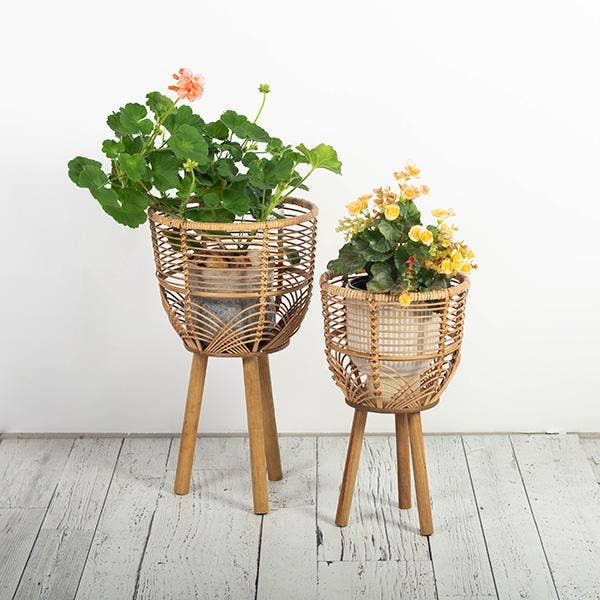 Wicker Bamboo Planter Stand – Market 52