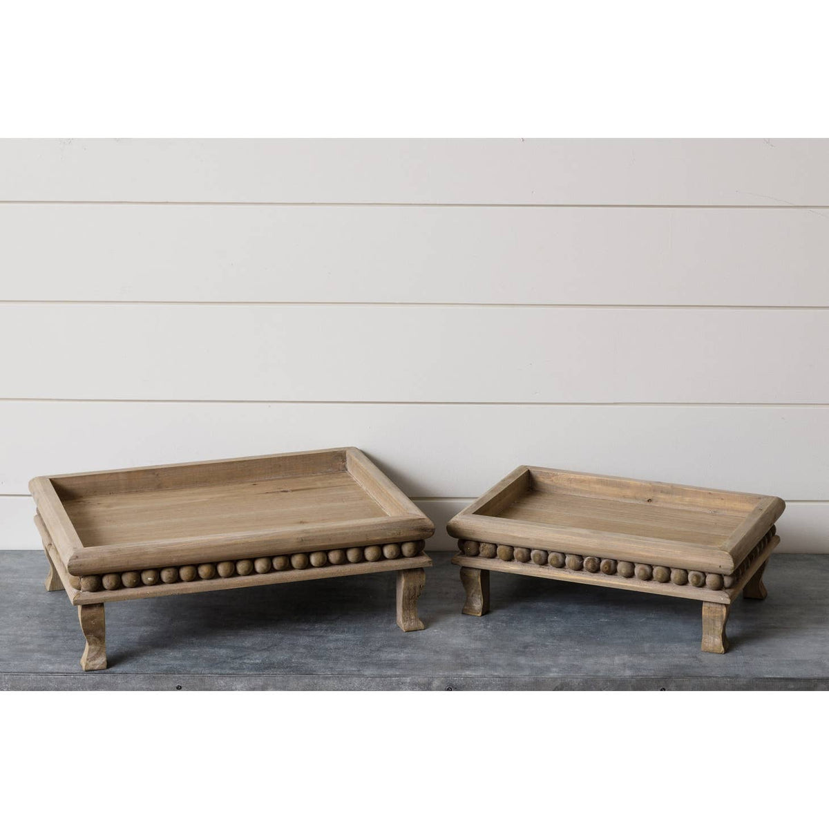 Footed Risers With Beaded Edge – Market 52